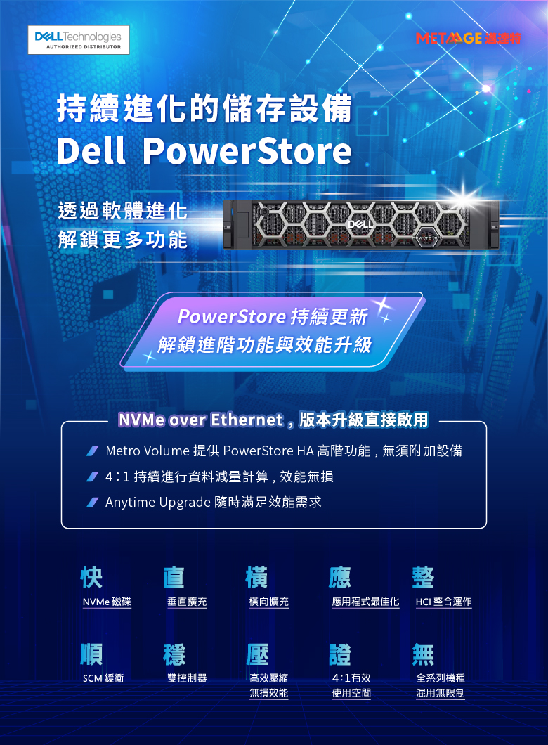 Dell Technologies Powerstore 持續更新, 解鎖進階功能與效能升級 - MetaAge 邁達特